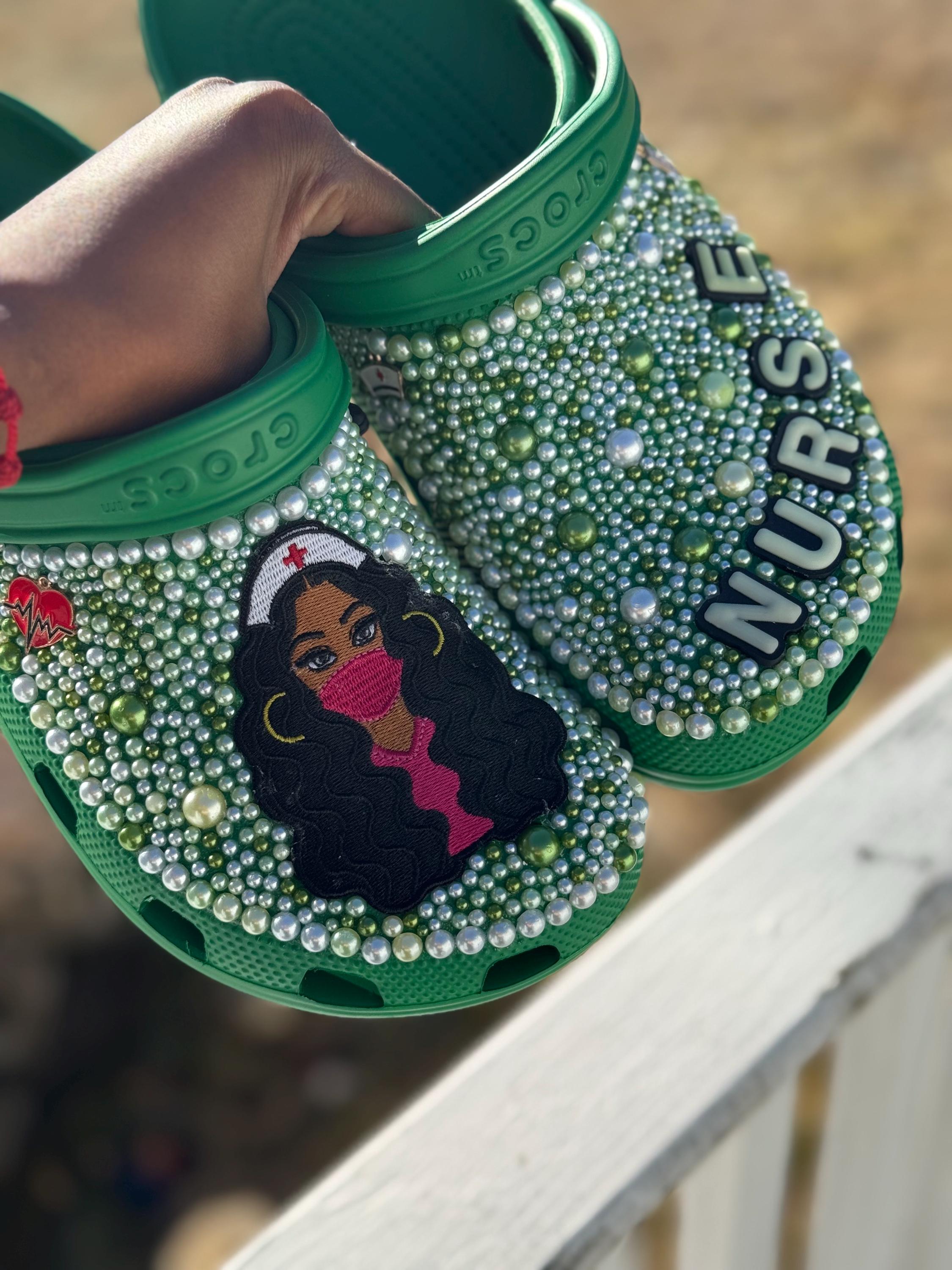 Bling Nurse Crocs: Custom Razzle Dazzle Footwear - Etsy