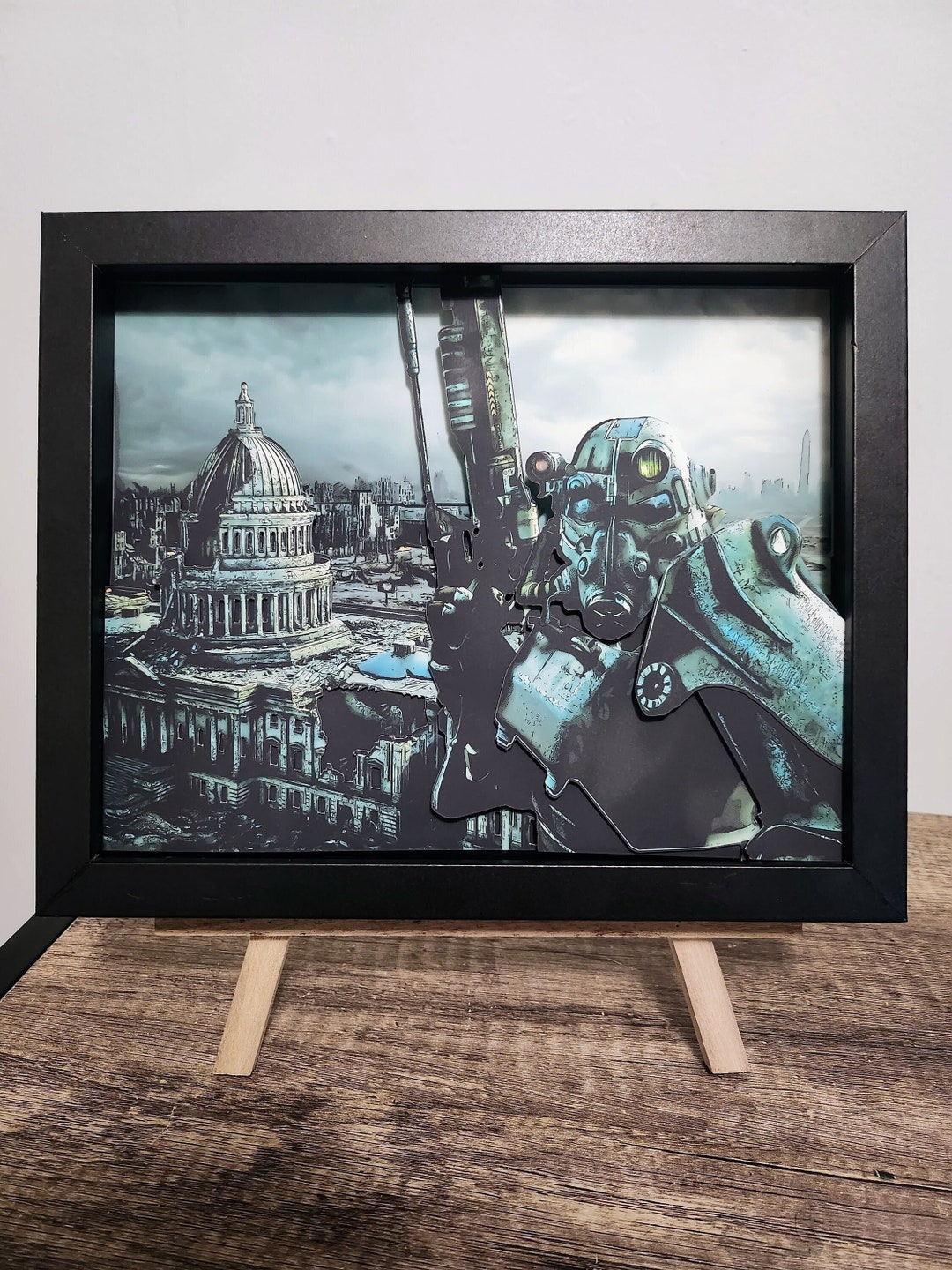 Fallout 3 Brotherhood of Steel Knight Capital Wasteland Shadow Box 3D ...