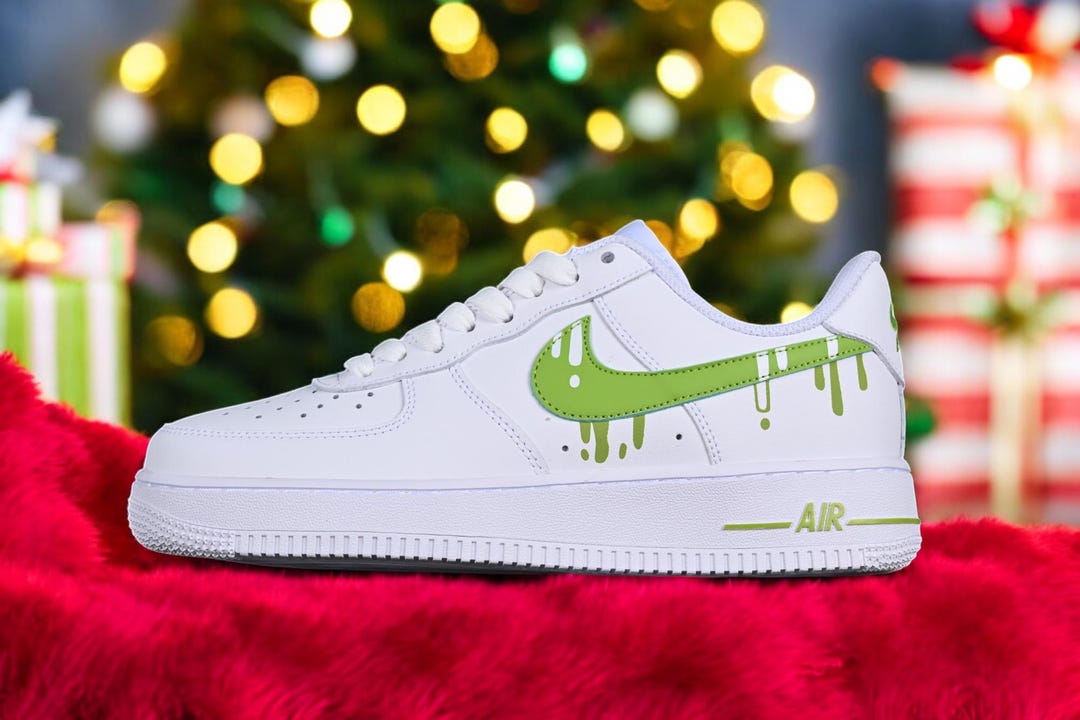 Nike Air Force 1 X DRIP / GREEN . New Custom. Shoes Gift, Evening ...
