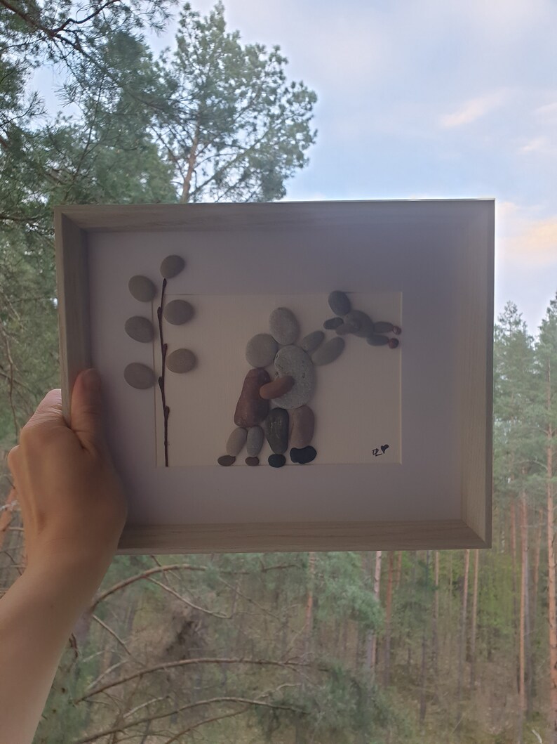 Family. Happiness. Together. Pebble Art. Pebble Picture. - Etsy