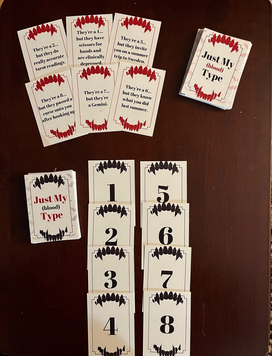 Just My (blood) Type - Halloween Voting Card Game (17+) - Etsy