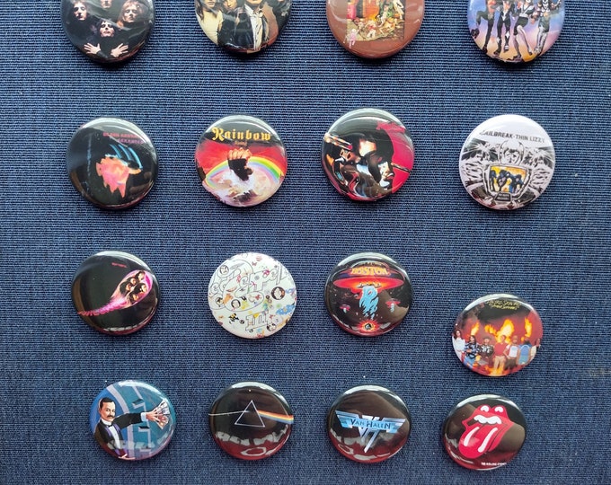 70s Hard Rock | 70s Classic Rock | Band Buttons - Etsy