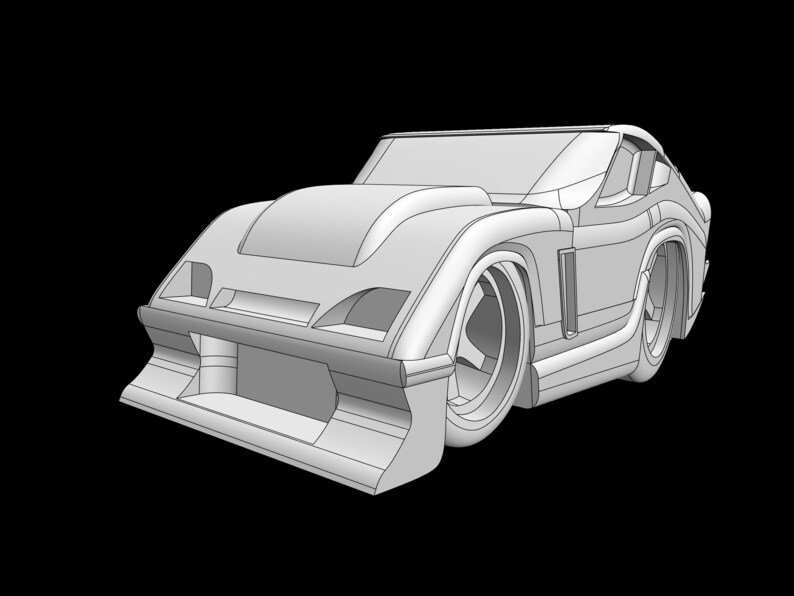 Sports Car, Cartoon Sports Car STL, 3D Asset, 3D Digital File for 3D ...