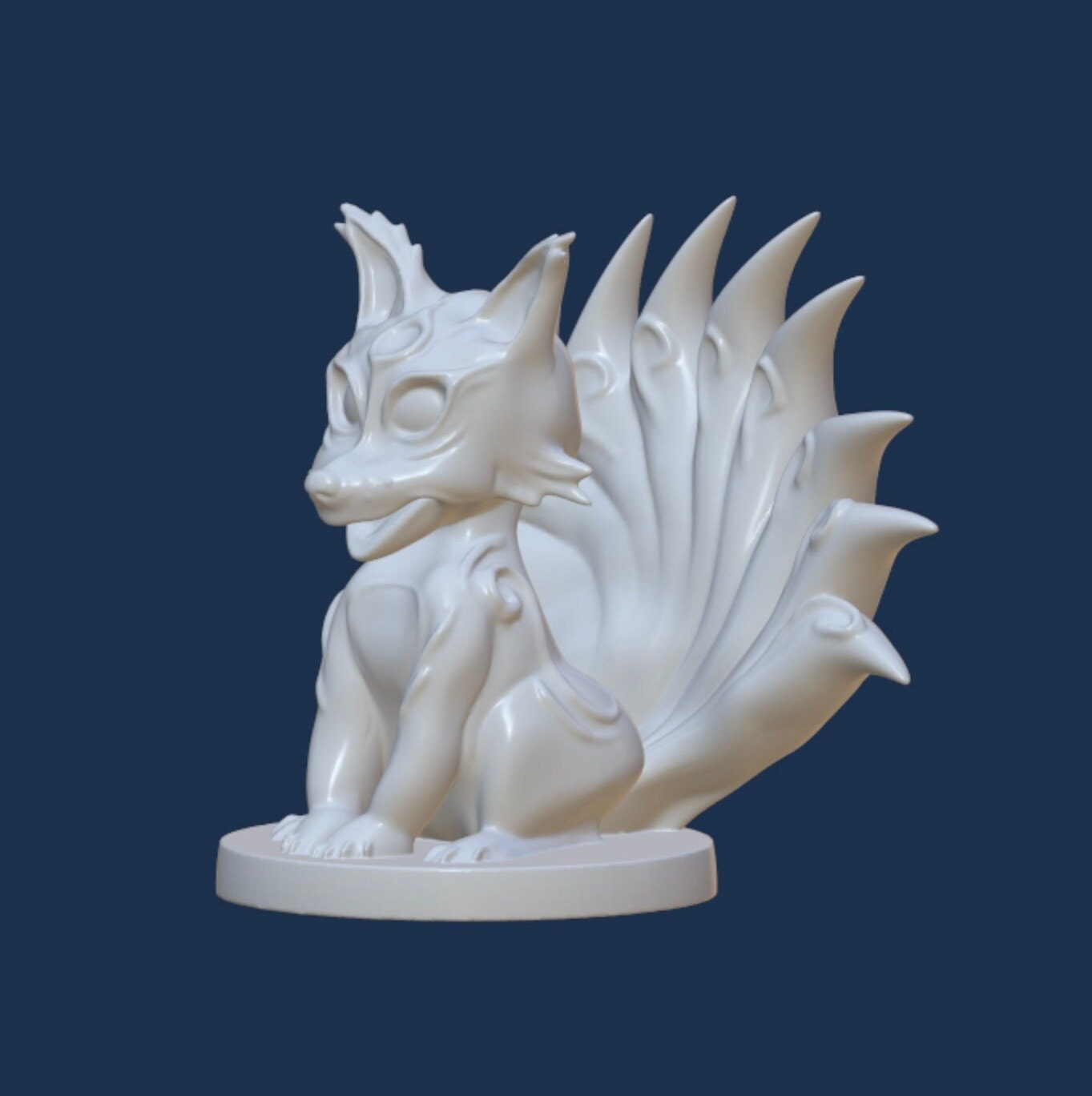 KITSUNE, 3D Digital Print File, STL File for 3D Printing, Cute Kitsune ...