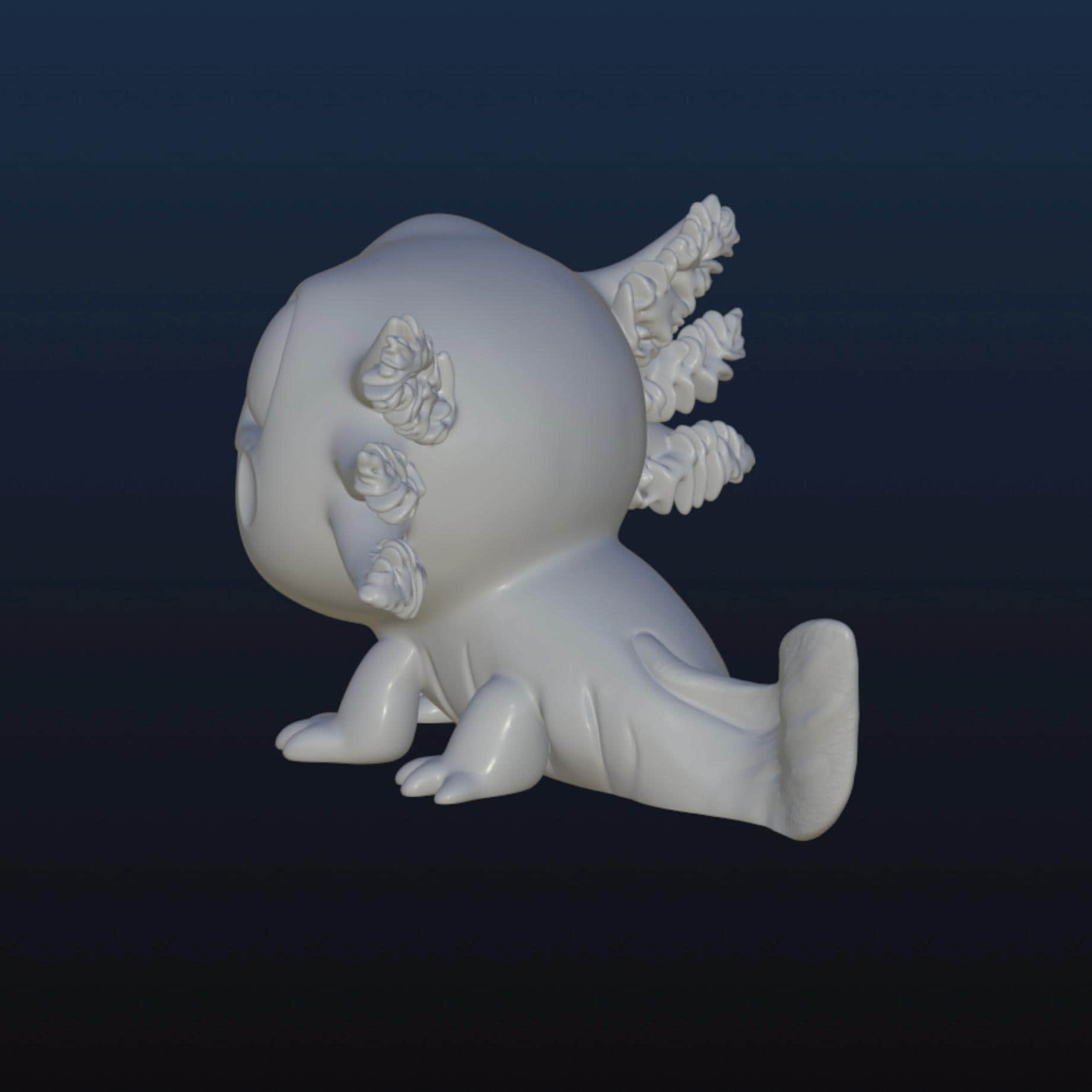 Cute Axolotl STL, 3D Digital File for 3D Printing, Baby Cute Chibi ...