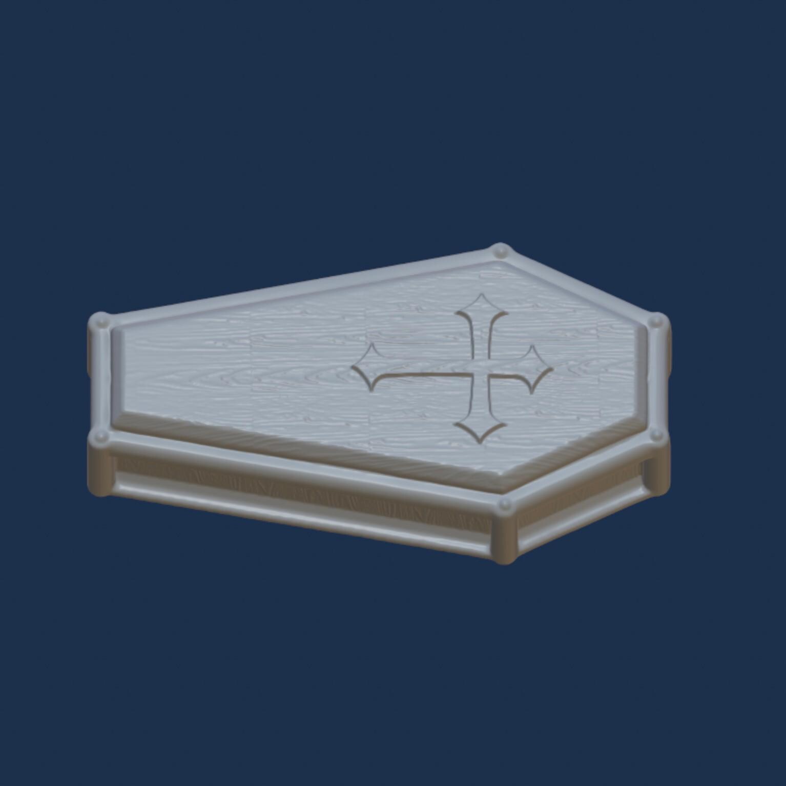 Coffin STL, Cross Design on Coffin, 3D STL Digital File for 3D Printing ...