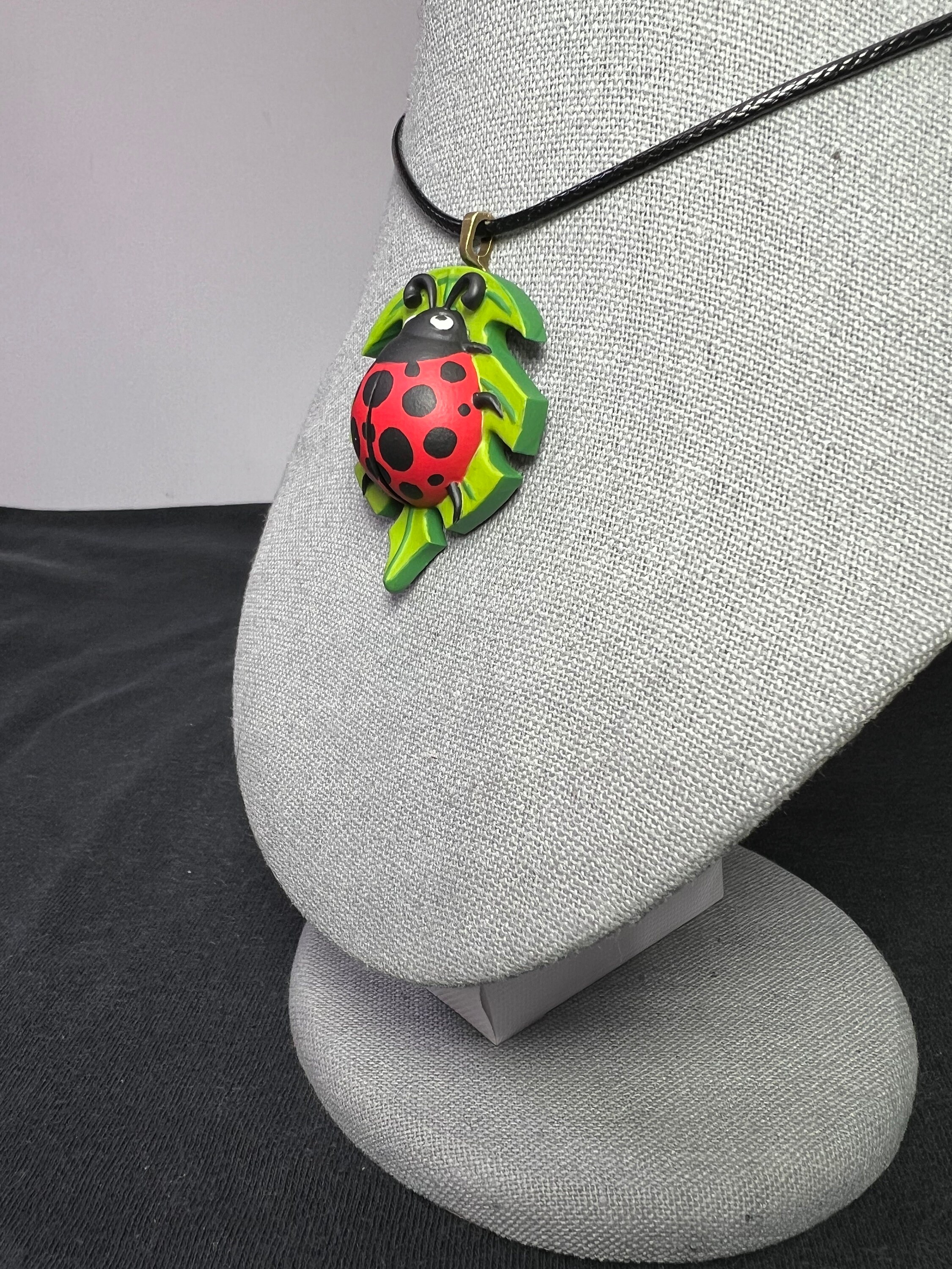 3D Printed Hand Painted Wearable Art, LADY BUG Pendant - Etsy