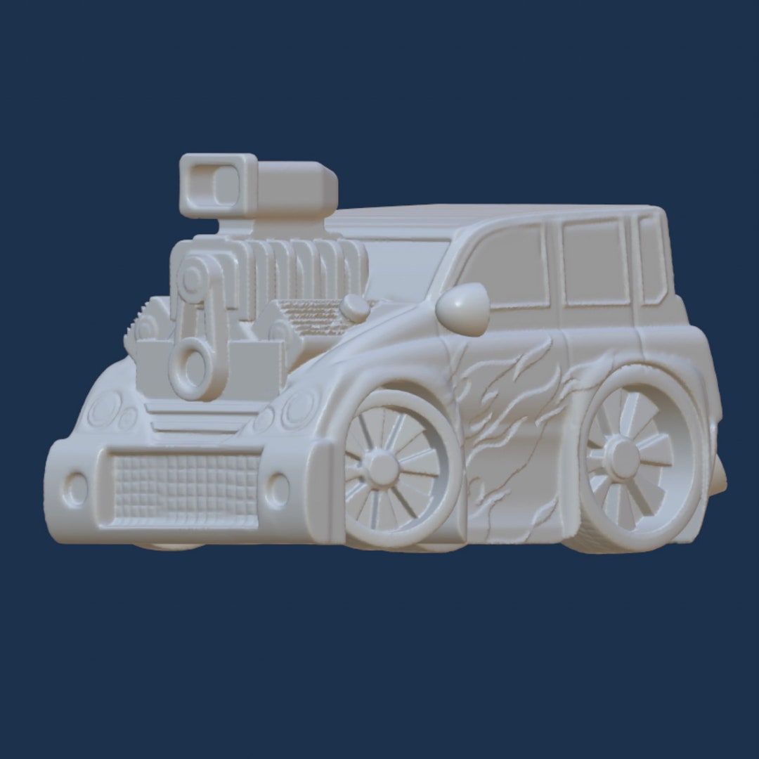 Hot Rod SUV, Cartoon SUV, 3D STL File for 3D Printing, Original Design ...