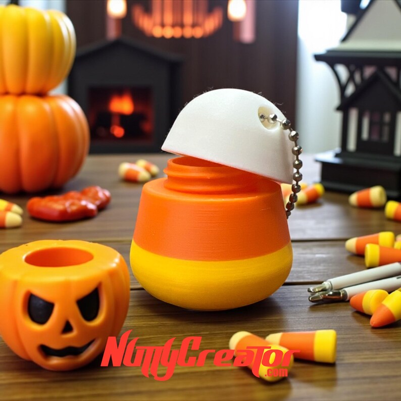 Cute Candy Corn Container Keychain – Secret Compartment Fall Accessory ...