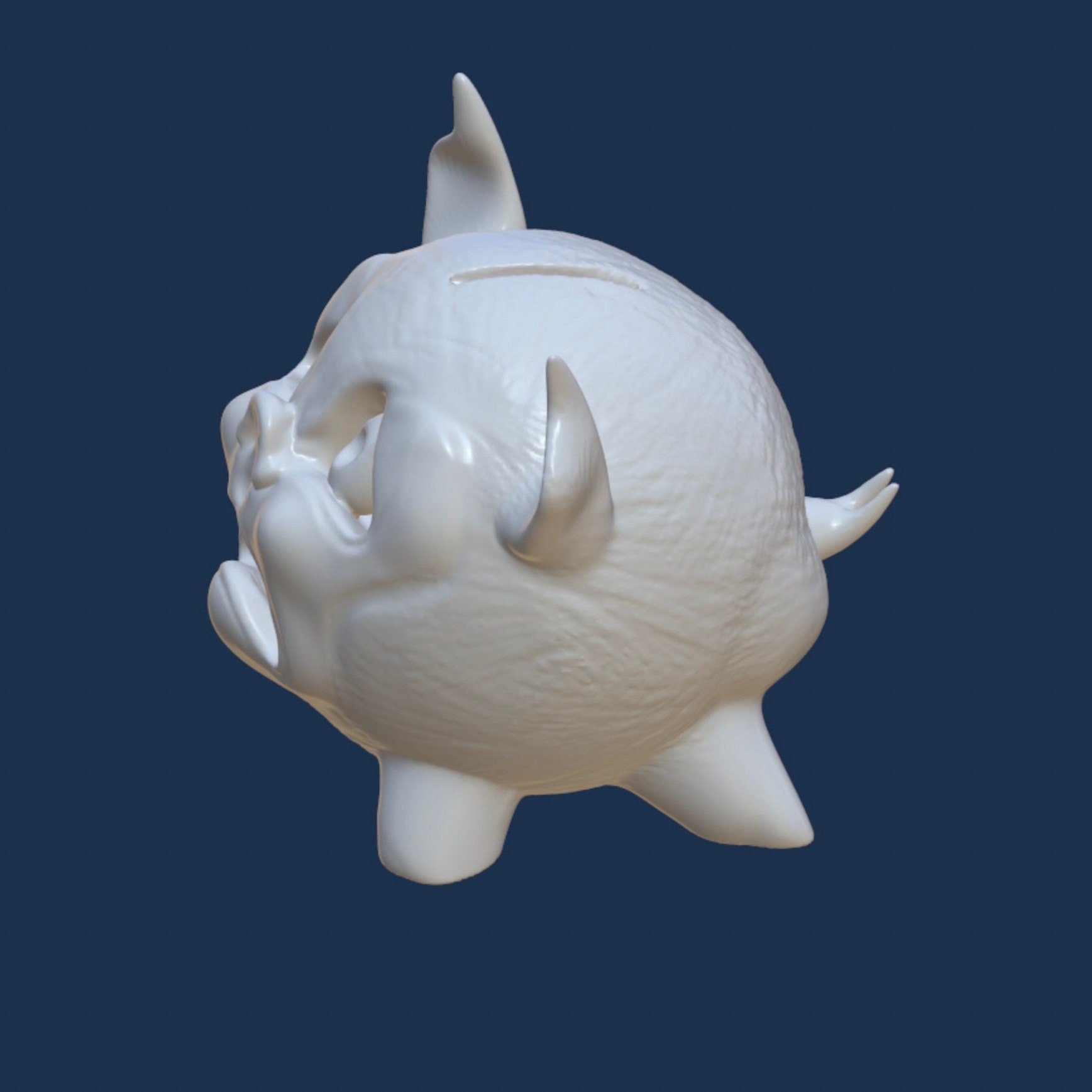 PIGGY BANK, Pig STL File for 3D Printing, Not Hollow, Original Design ...