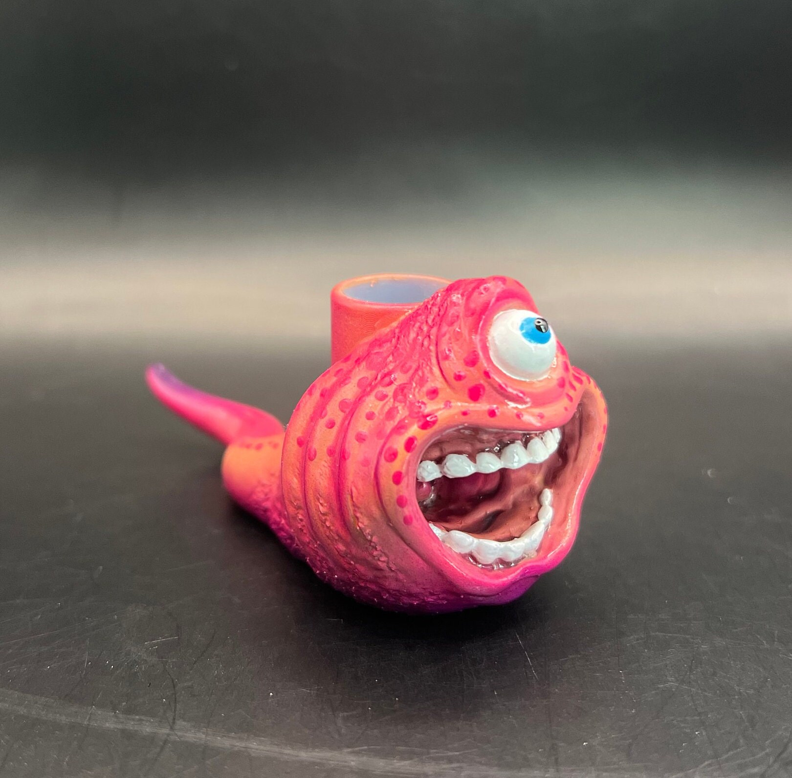 14mm, Bowl Holder, 3D Printed, Hand Painted, One-eyed Worm With Teeth ...
