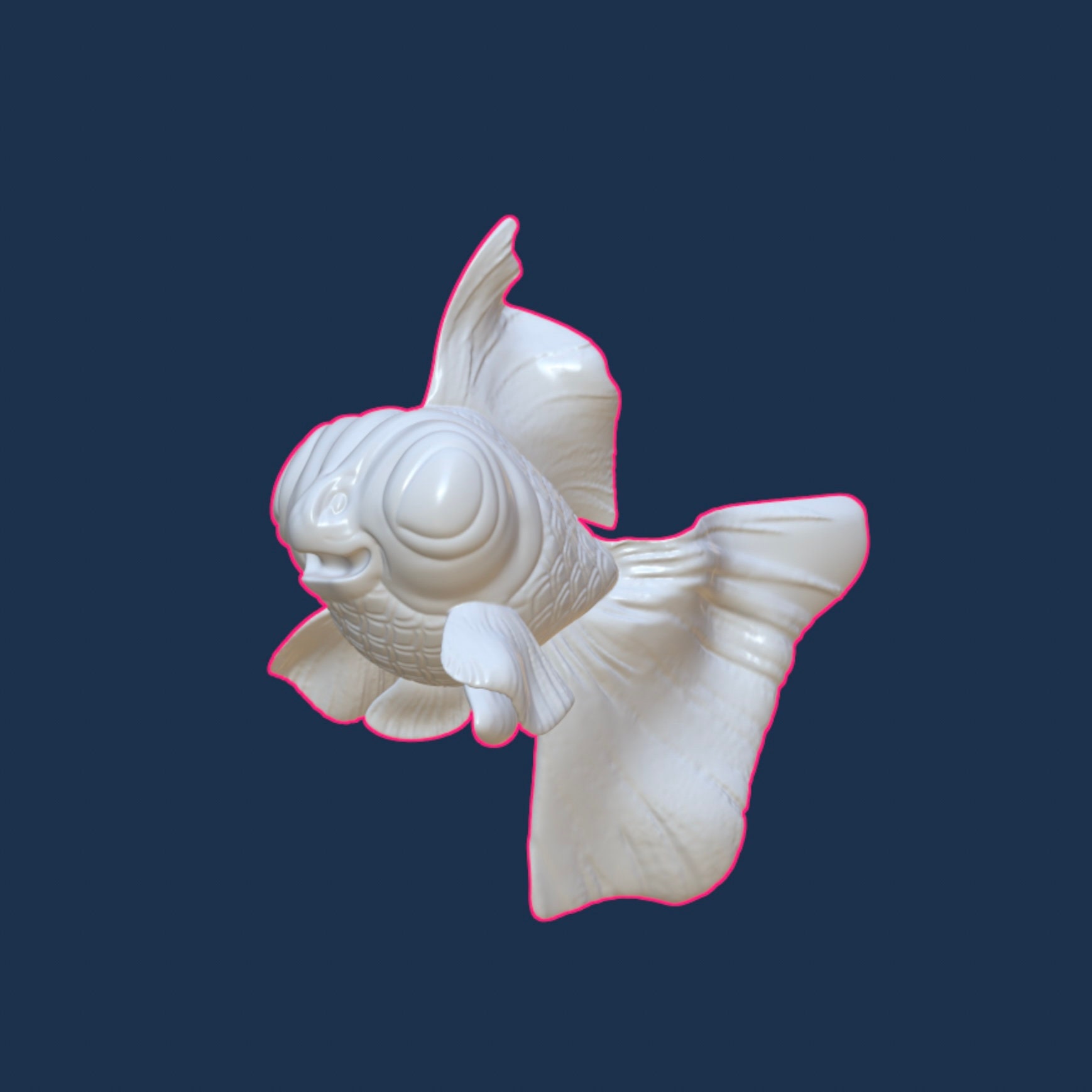 Cute Goldfish, STL File, 3D Digital File for 3D Printing, Cartoon ...