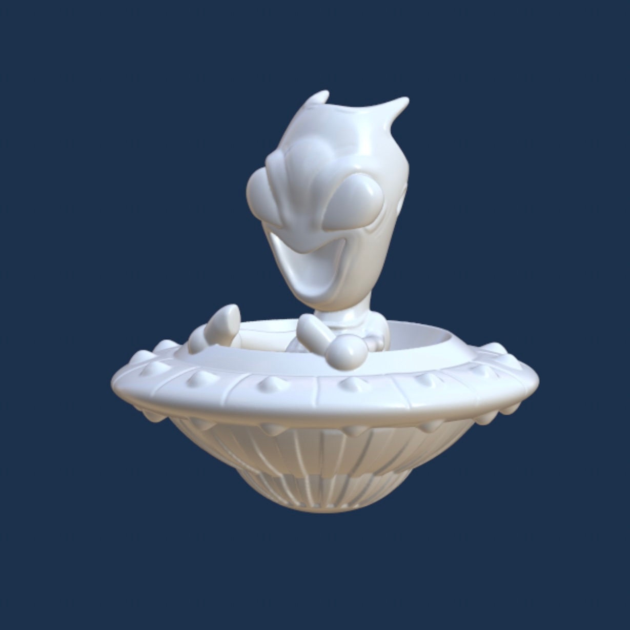 UFO Alien STL, Cartoon Alien Piloting Ufo, STL Digital File for 3D ...