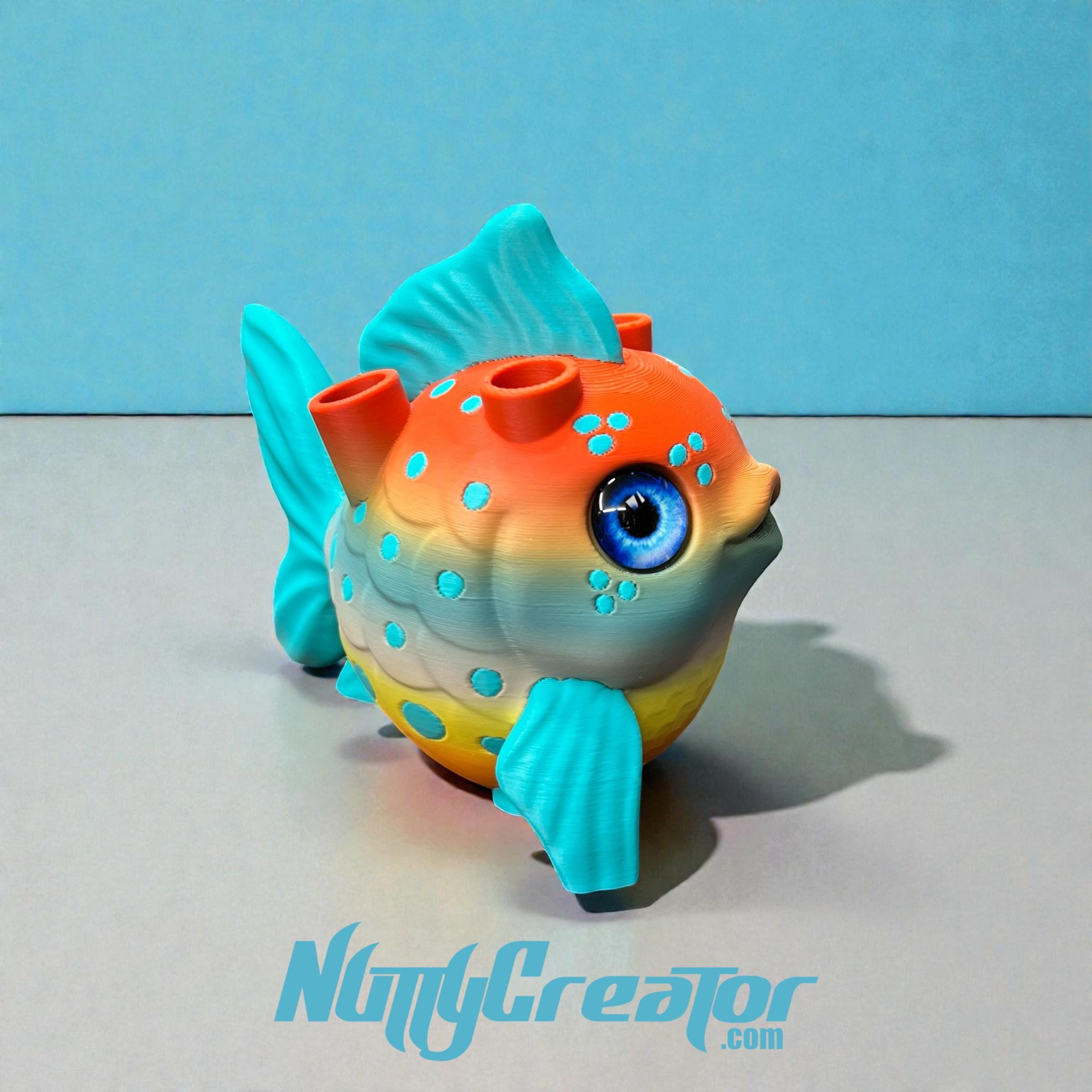Cute Goldfish Pen Holder, 3D Printed, Gradient Matte Finish With Teal ...