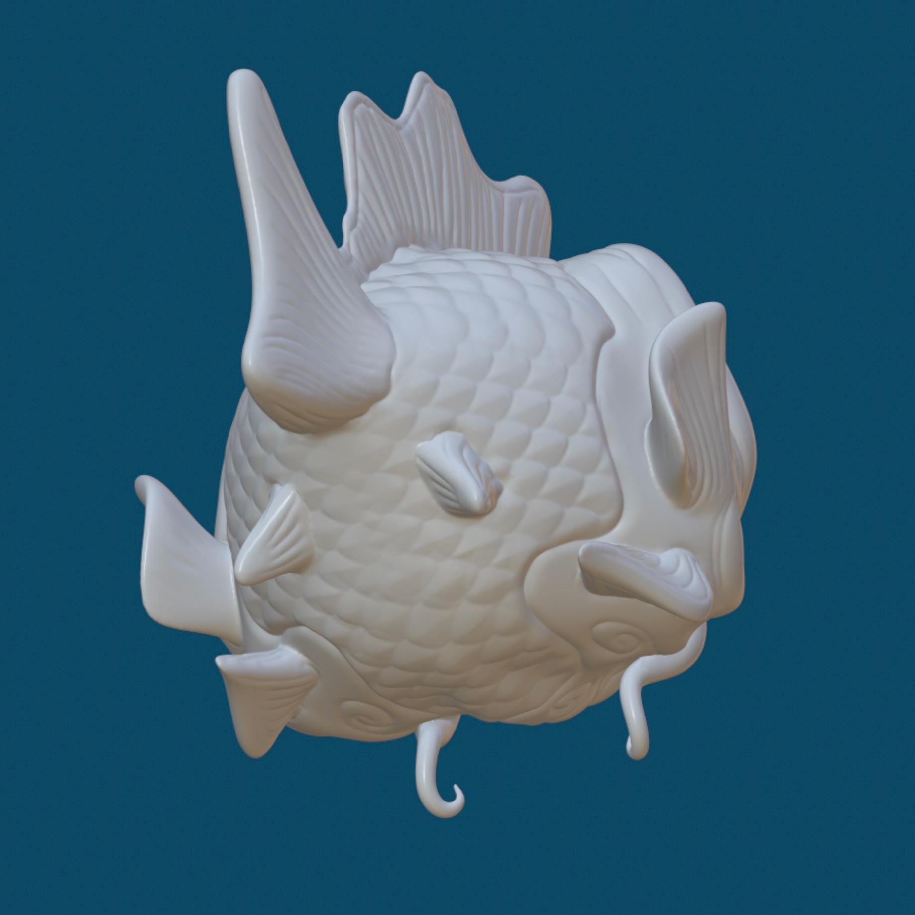 Cute Koi Fish STL, 3D Digital File for 3D Printer, Koi Fish, Cute Koi ...