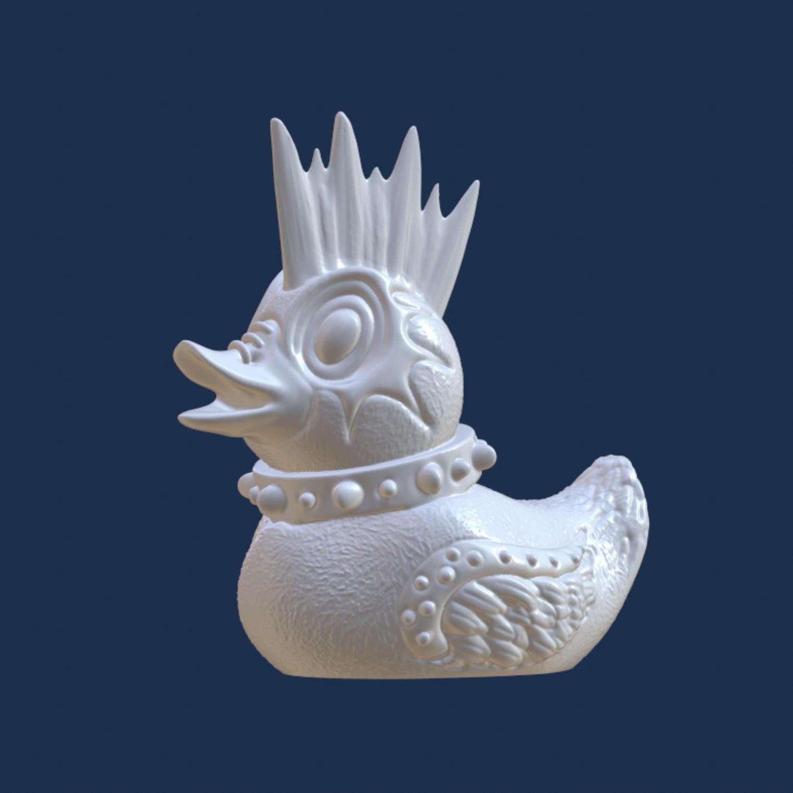 Punk Duck STL, 3D Digital File for 3D Printer, Duck STL With a Punk ...