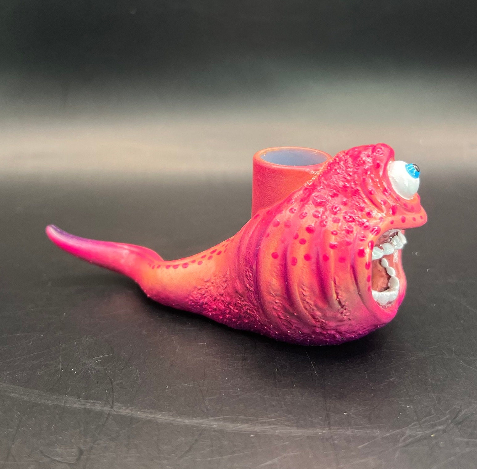 14mm, Bowl Holder, 3D Printed, Hand Painted, One-eyed Worm With Teeth ...