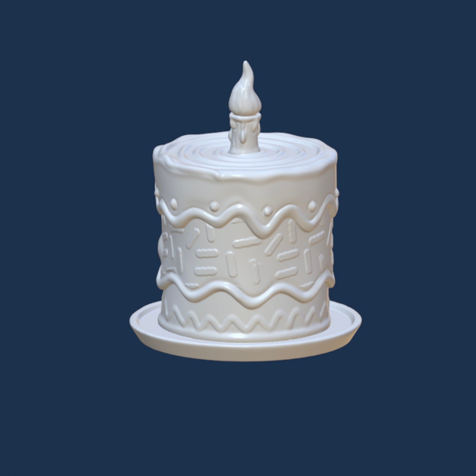 Cute Birthday Cake, STL File, 3D Digital File for 3D Printing, Birthday ...