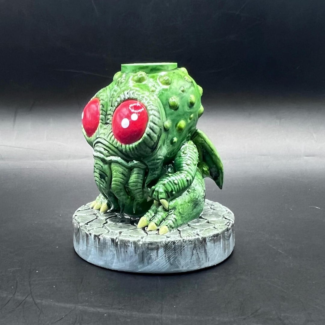 14mm, Bowl Holder, Baby Cthulhu on Stone, 3D Printed, Hand Painted ...