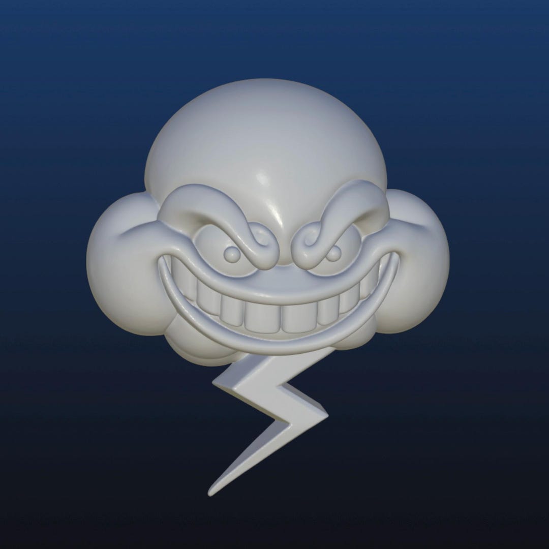 Lightning Cloud STL, 3D Digital File for 3D Printing, Angry Cloud With ...