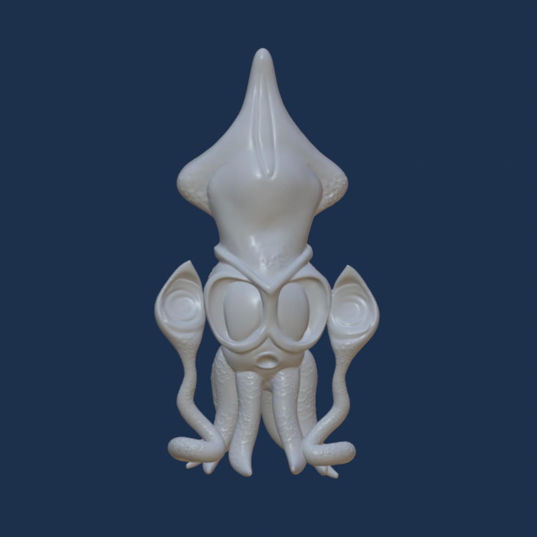 Cute Squid STL, 3D Digital File for 3D Printing, Squid, Sea Life ...