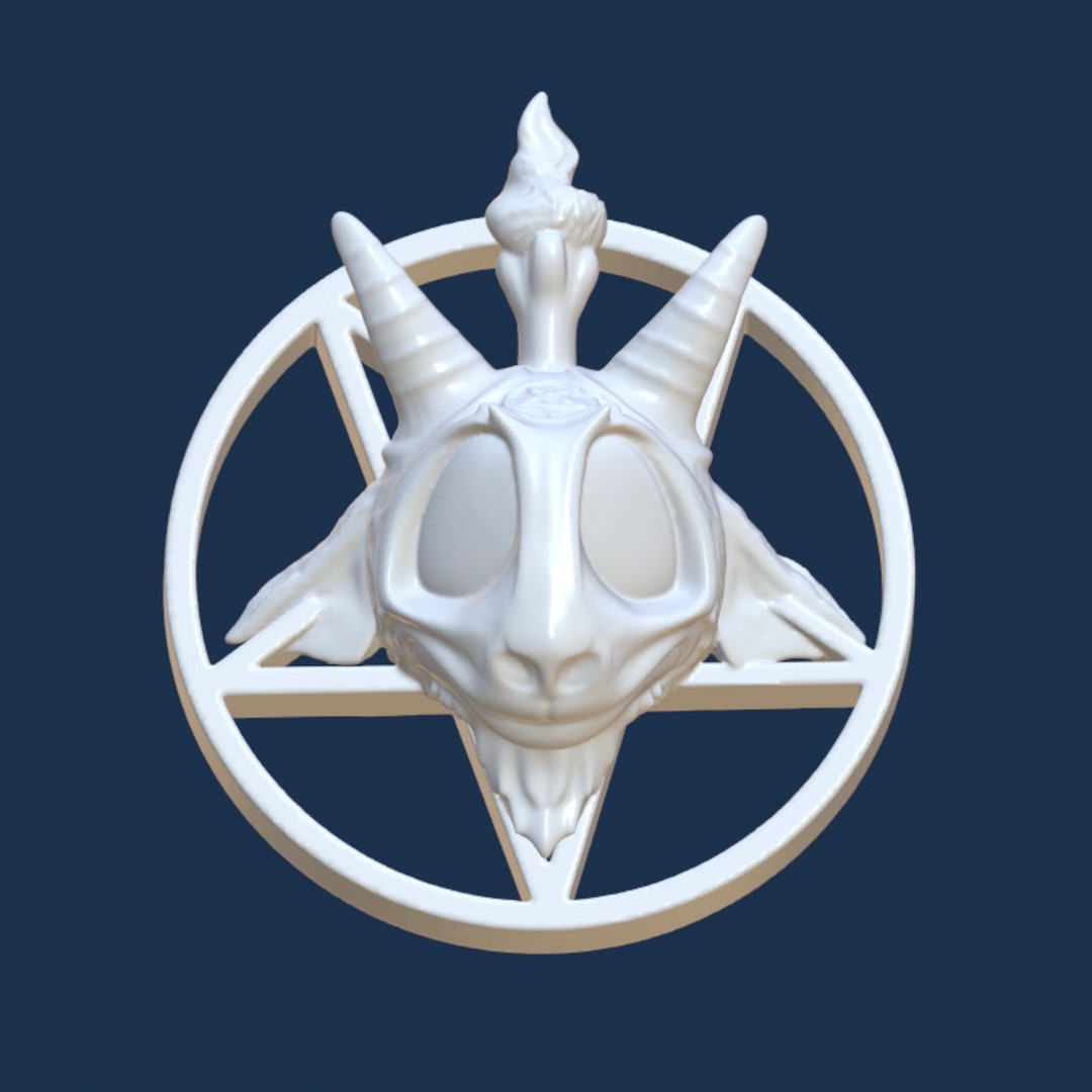 Cute Baphomet and Pentagram, STL File for 3D Printing, Pentagram, Cute ...