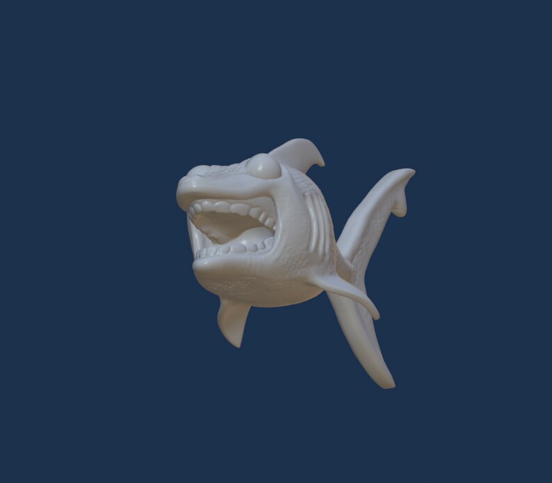 Shark STL, Cartoon Shark With Dentures, 3D STL Digital File for 3D ...