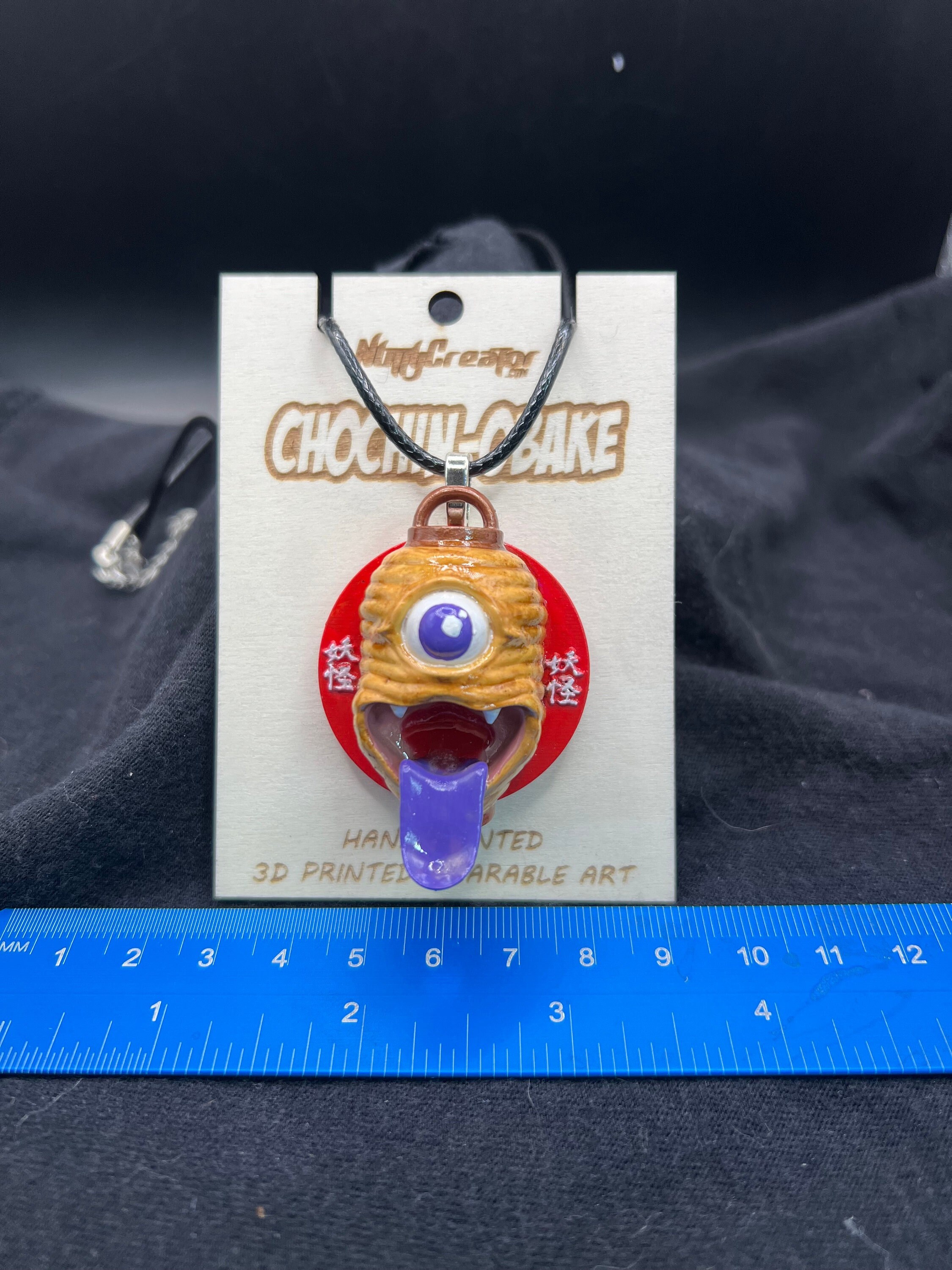 3D Printed Hand Painted Wearable Art, YOKAI LANTERN Pendant, Chochin ...
