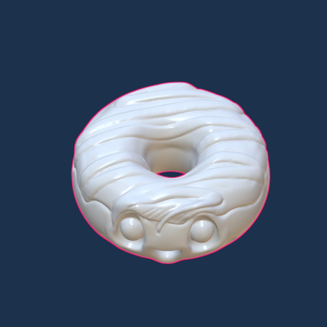 Cartoon Donut, STL File, 3D Digital File for 3D Printing, Cute Donut ...