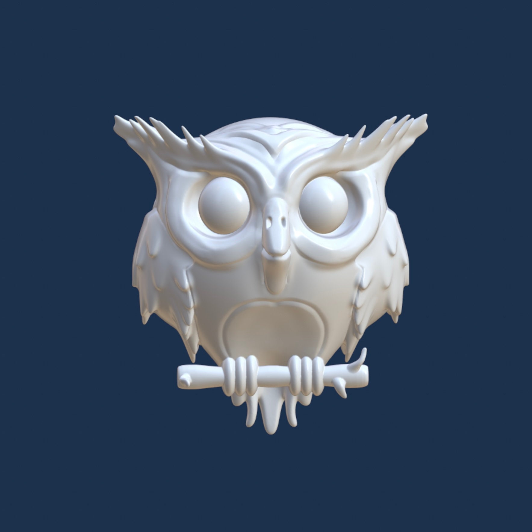 Cute Owl, STL File for 3D Printing, Chibi Owl With Flat Back, Owl, Hoot ...