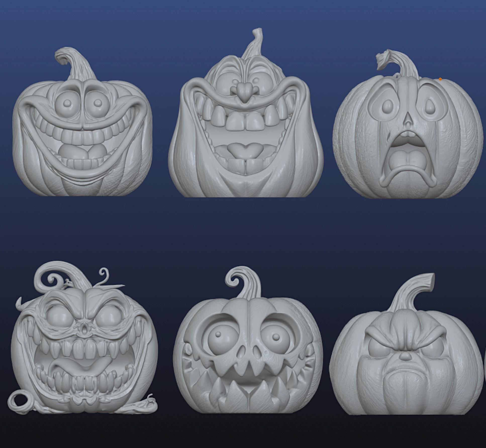 Halloween Pumpkin STL 10 Pack Volume 1, 3D Digital Files for 3D ...