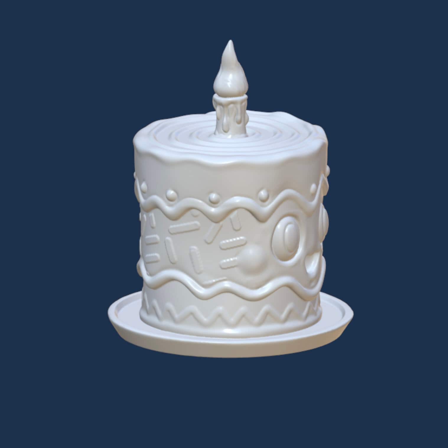Cute Birthday Cake, STL File, 3D Digital File for 3D Printing, Birthday ...