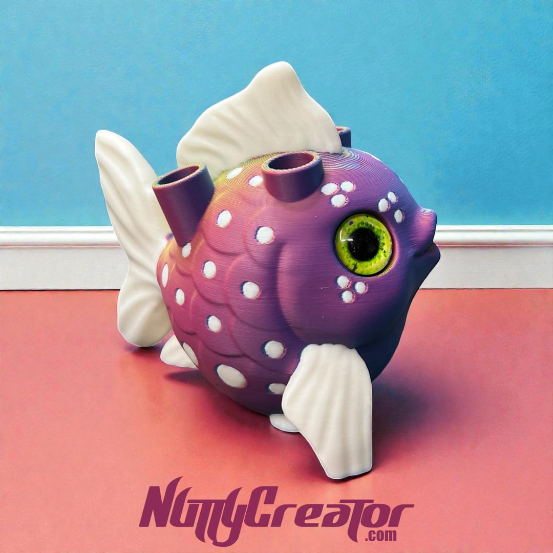 Cute Goldfish Pen Holder, 3D Printed, Multicolor Green to Purple With ...