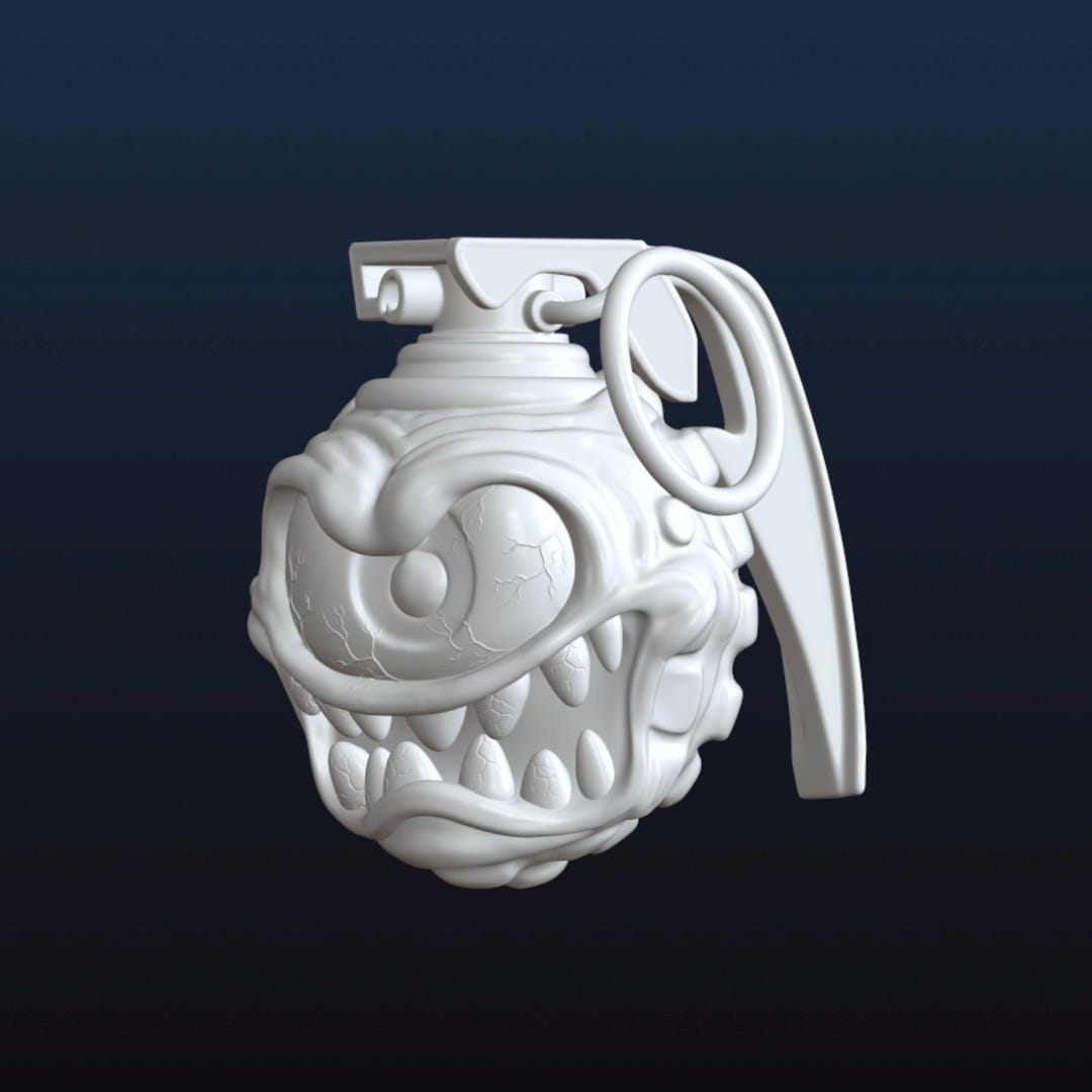 Monster Grenade STL, 3D Digital File for 3D Printing, Grenade With One ...