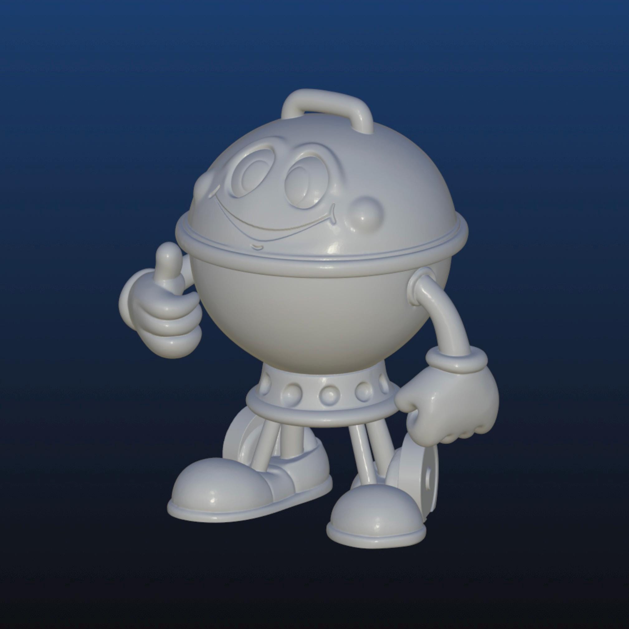 Weber Style Grill Character STL, 3D Digital File for 3D Printing, BBQ ...