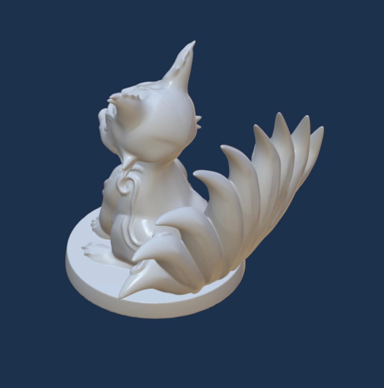 KITSUNE, 3D Digital Print File, STL File for 3D Printing, Cute Kitsune ...