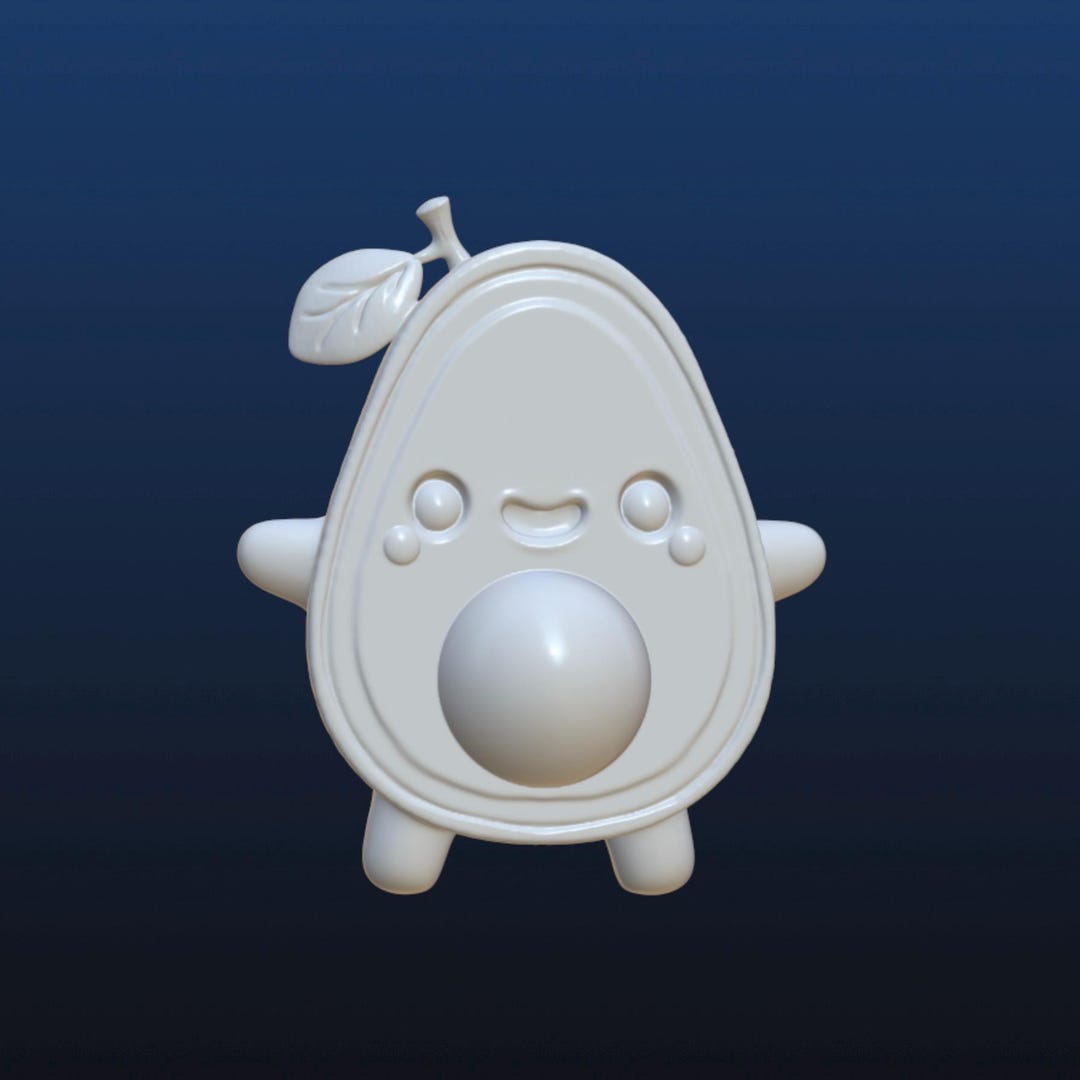 Kawaii Inspired Avocado STL, 3D Digital File for 3d Printing, Cute ...
