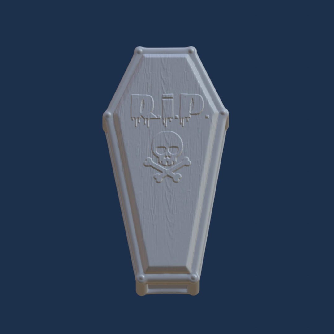 Coffin STL, RIP and Skull Design on Coffin, 3D STL Digital File for 3D ...