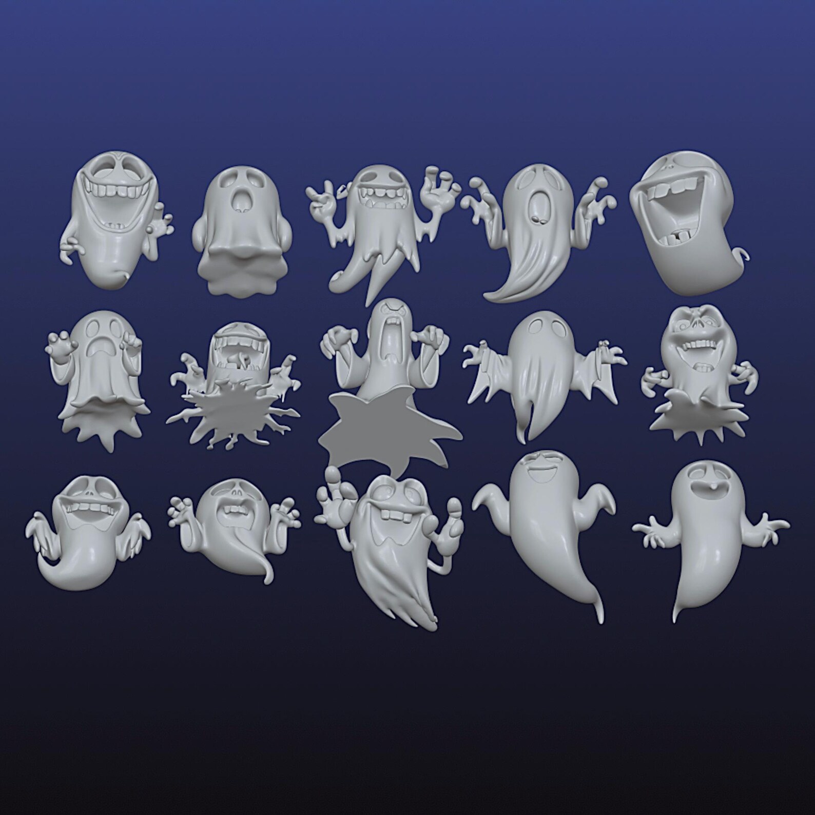 Halloween Ghosts STL - 15 Pack of Unique Ghosts With Personality for ...