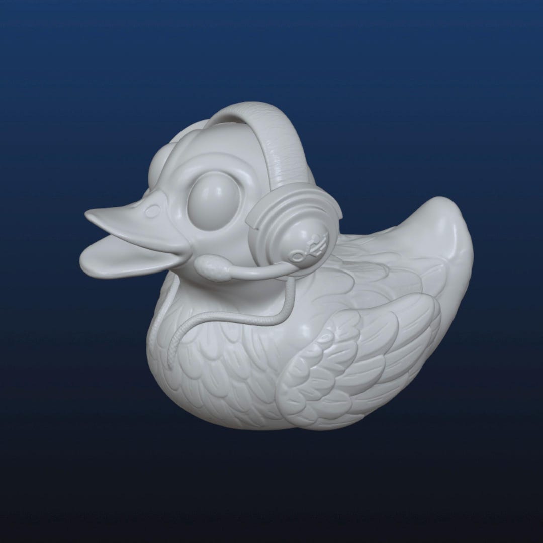 Gamer Duck STL, 3D Digital File for 3D Printing, Duck With Headphones ...
