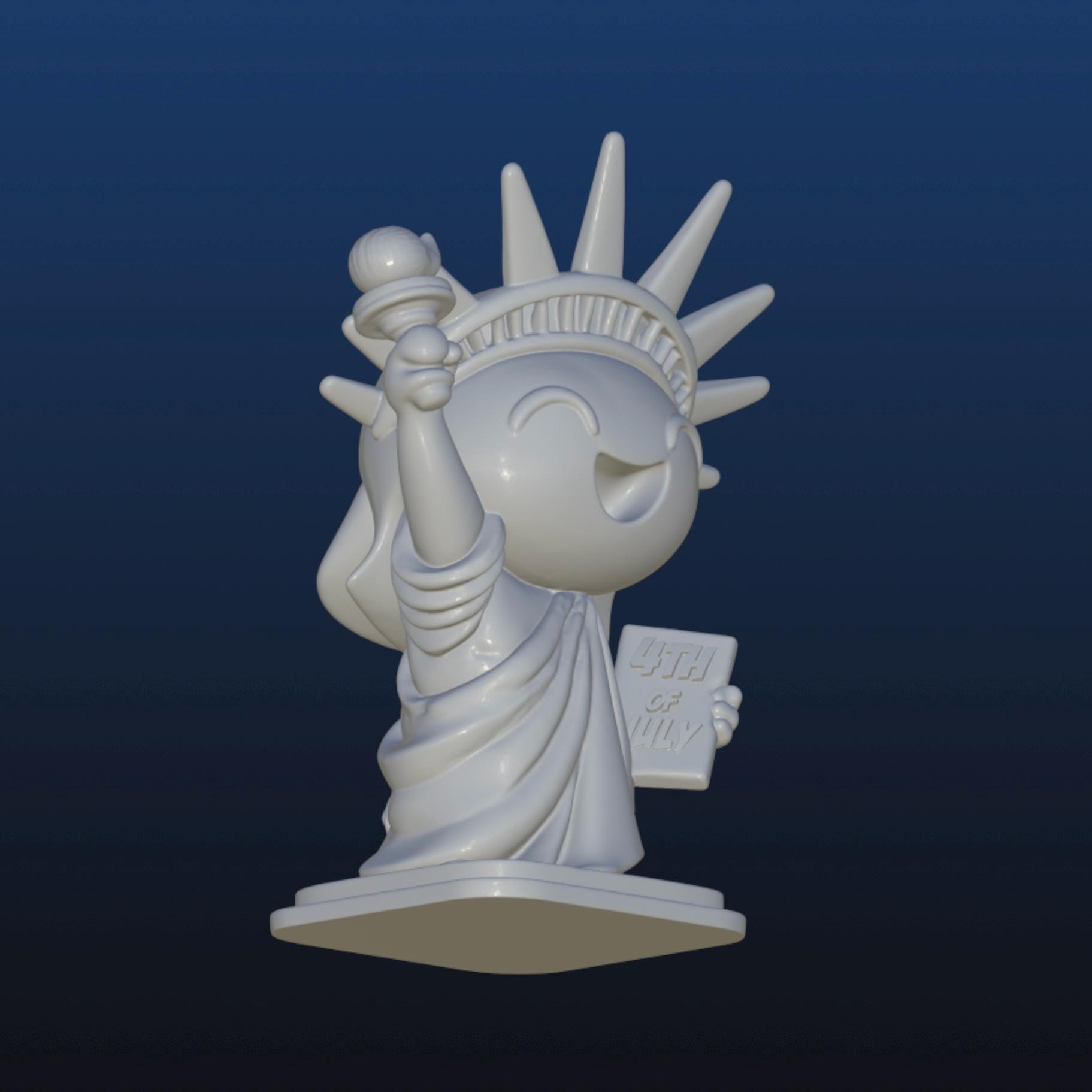 Cute Liberty STL, 3D Digital File for 3D Printing, Chibi Statue of ...