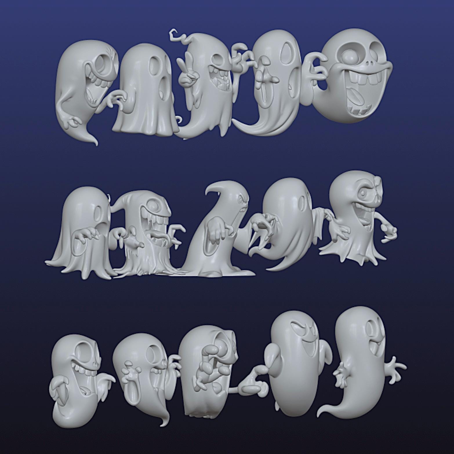 Halloween Ghosts STL - 15 Pack of Unique Ghosts With Personality for ...