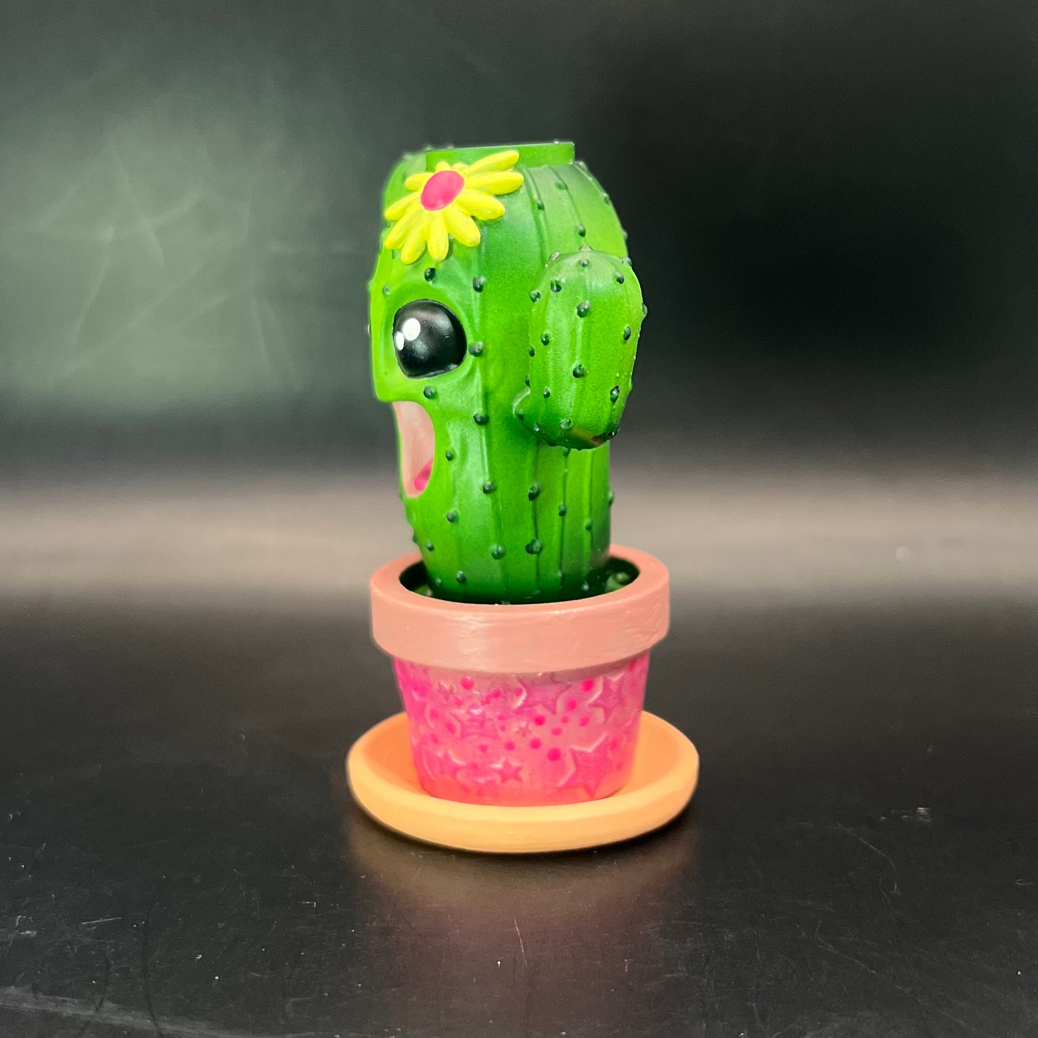 14mm, Happy Cactus Bowl Holder, 3D Printed, Hand Painted, Cute Cactus ...
