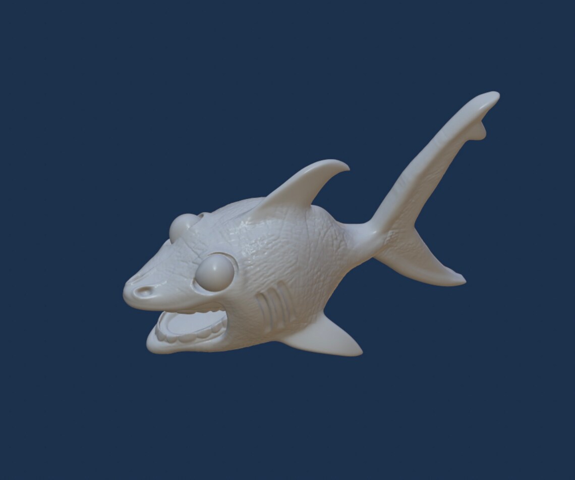 Shark STL Cartoon Shark With Dentures 3D STL Digital File - Etsy