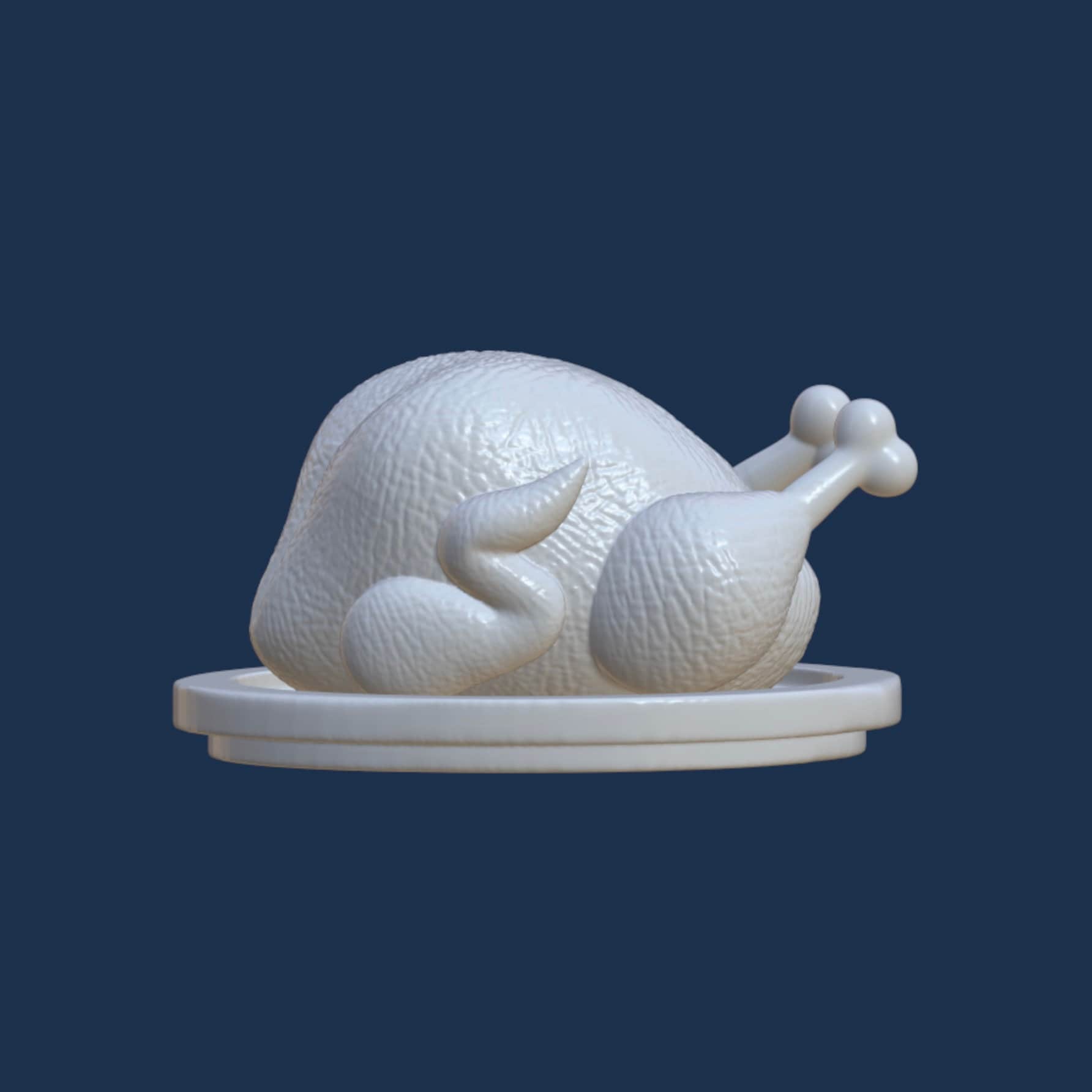 Turkey on a Plate, STL File for 3D Printing, Turkey, Thanksgiving ...