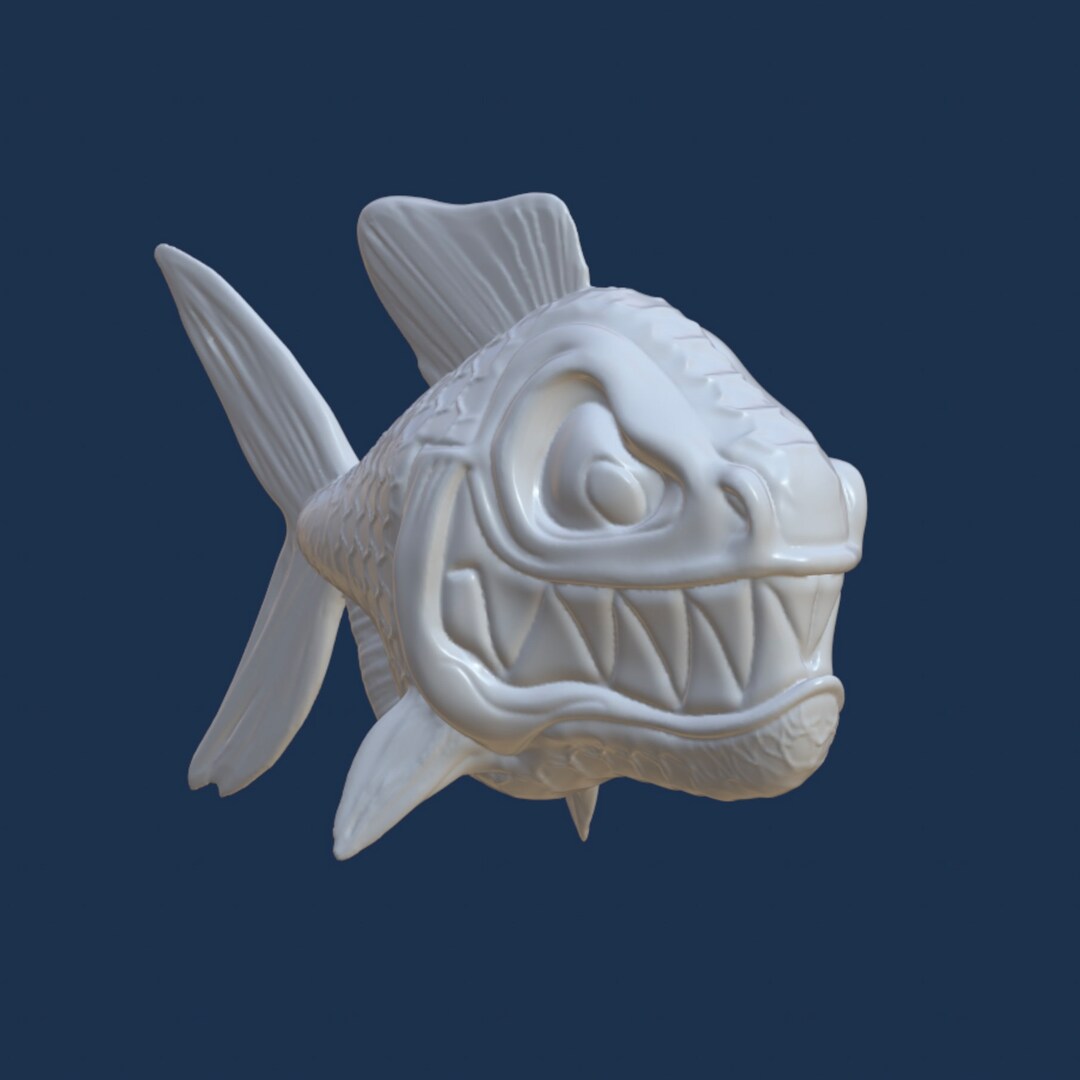 Monster Fish, STL File for 3D Printing, Monster Fish, Monster Piranha ...