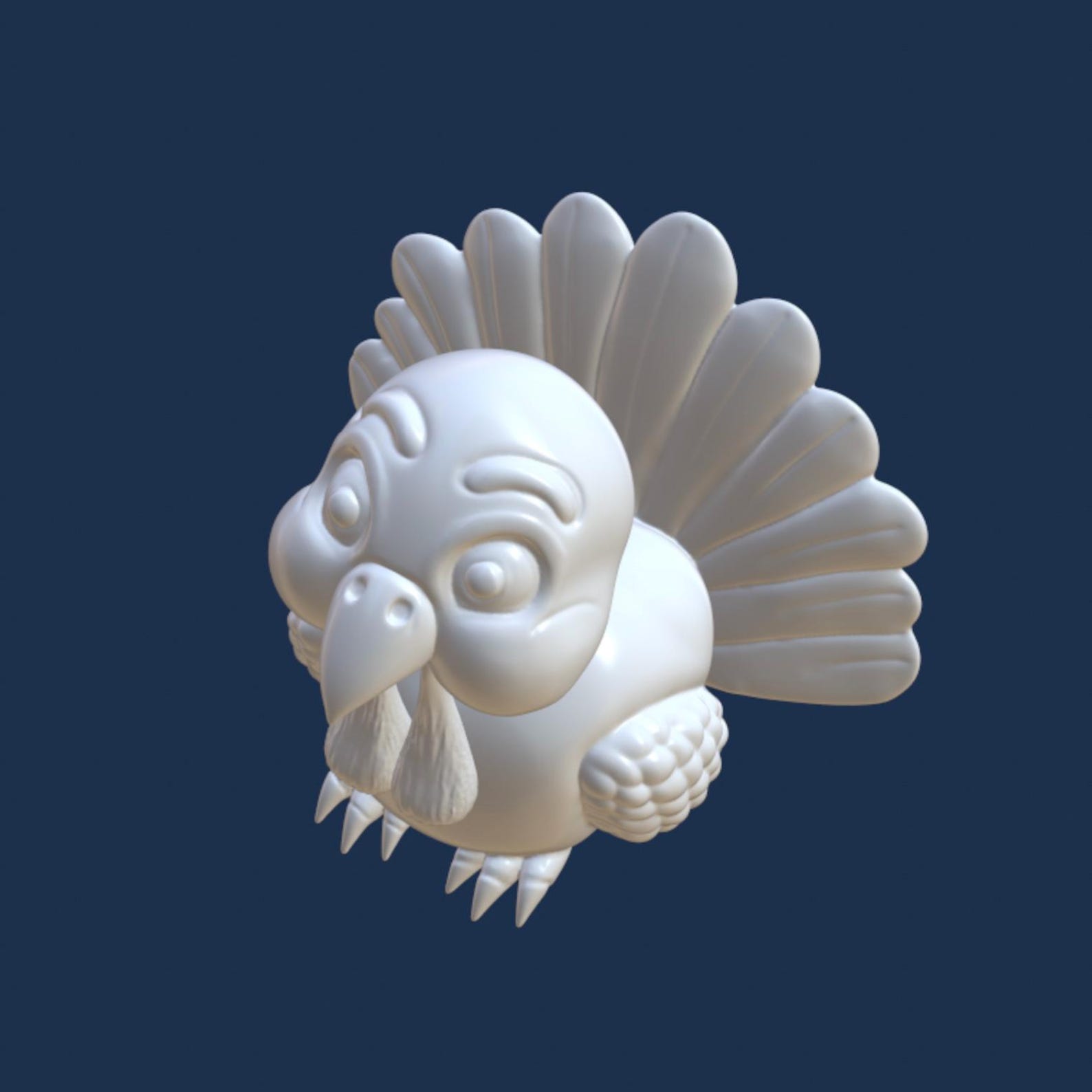 Cute Turkey STL, 3D Digital File for 3D Printing, Turkey, Thanksgiving ...