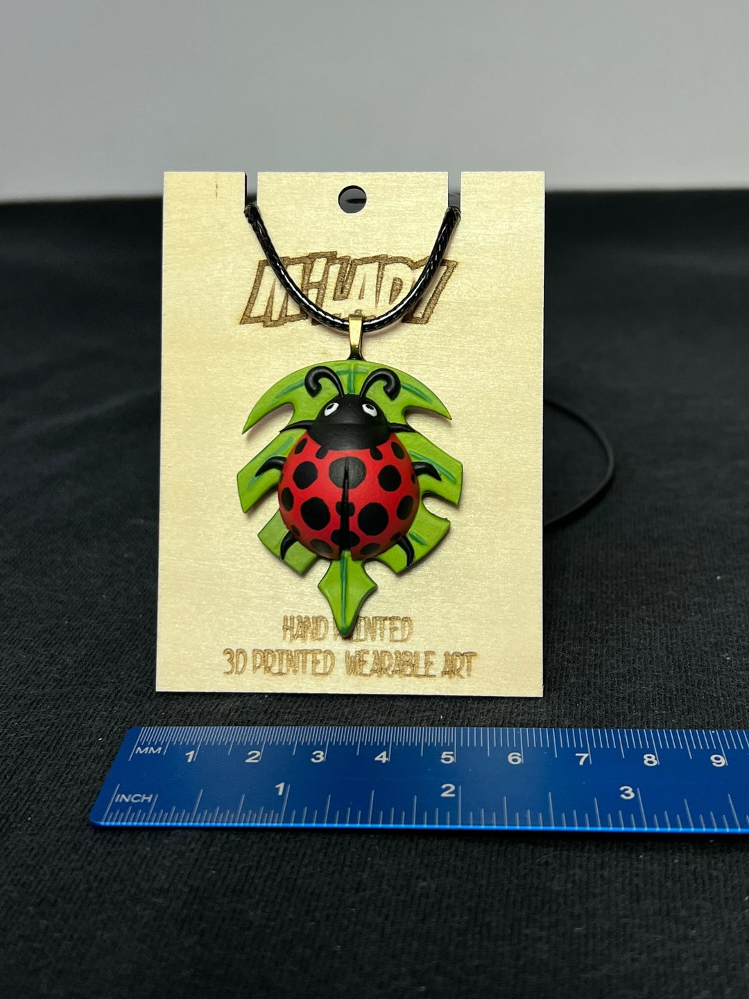3D Printed Hand Painted Wearable Art, LADY BUG Pendant - Etsy