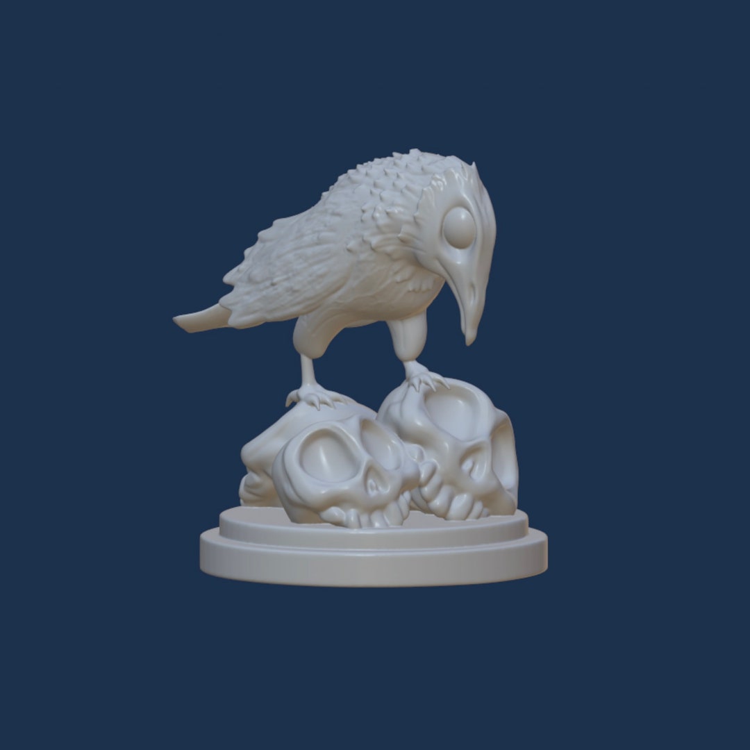 Cartoon Raven and Skulls, STL File, Digital File for 3d Printing ...