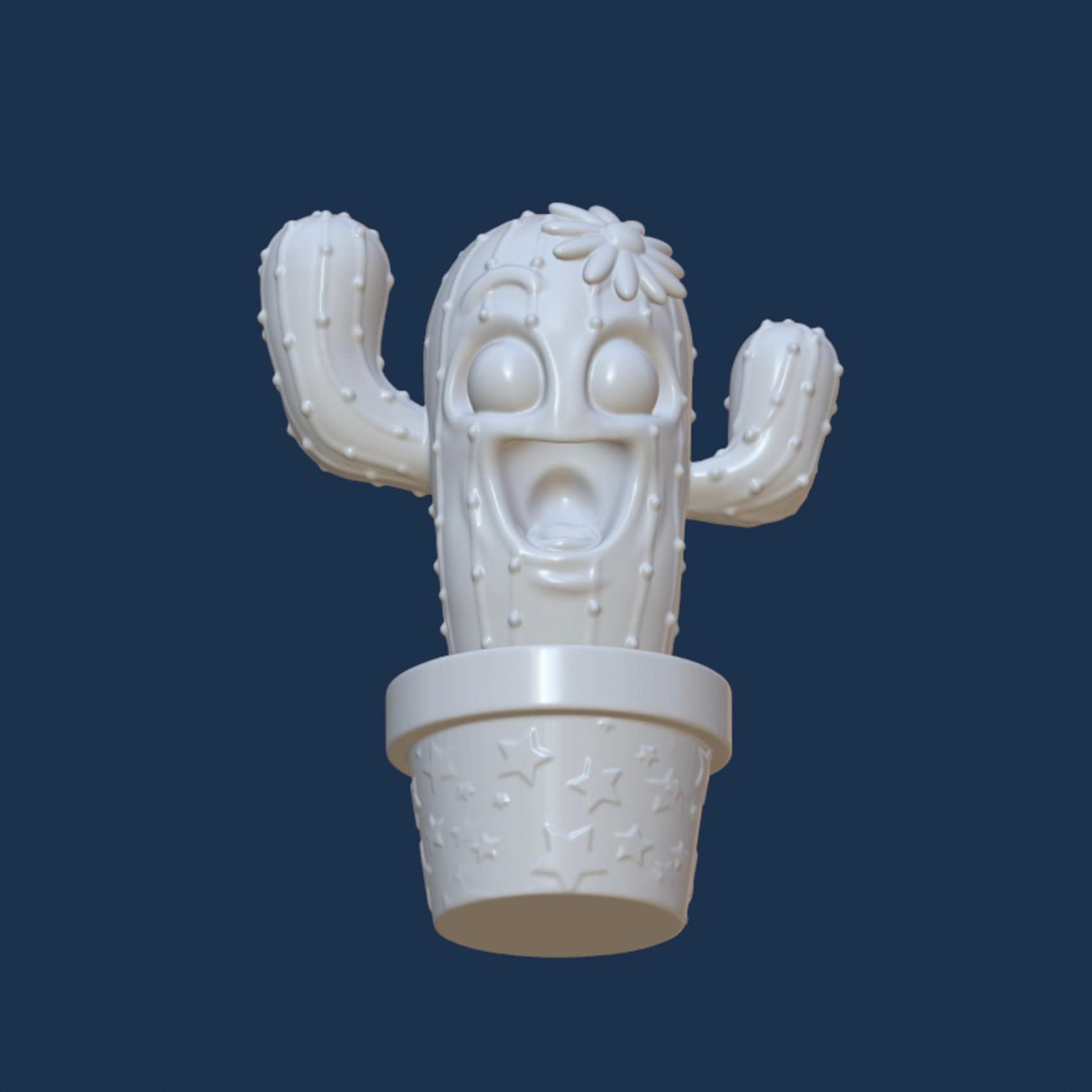 Cactus STL, Happy Cartoon Cactus, 3D STL Digital File for 3D Printing ...